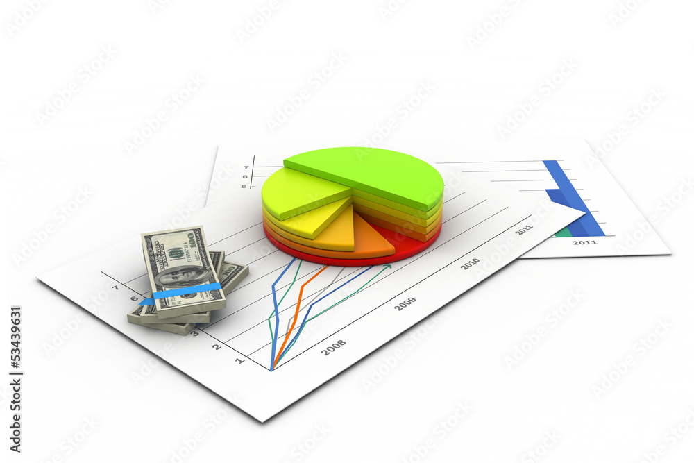 financial graph with chart in white background Stock Illustration ...