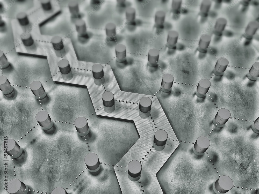 pathway through nodes of a network Stock Illustration | Adobe Stock