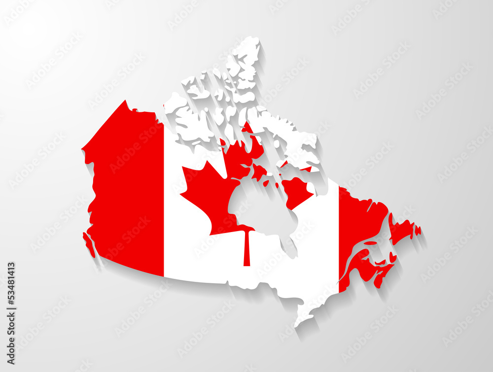 Canada map with shadow effect presentation Stock Vector | Adobe Stock