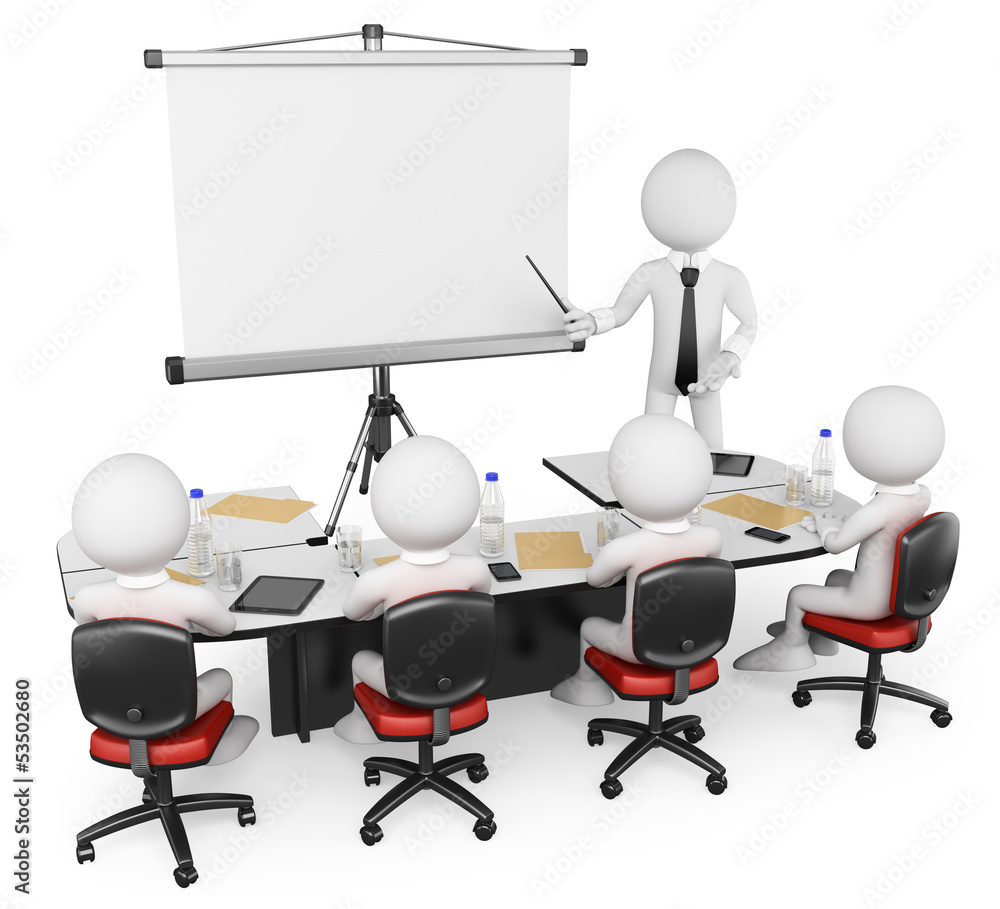 3D white people. Business workshop Stock Illustration | Adobe Stock