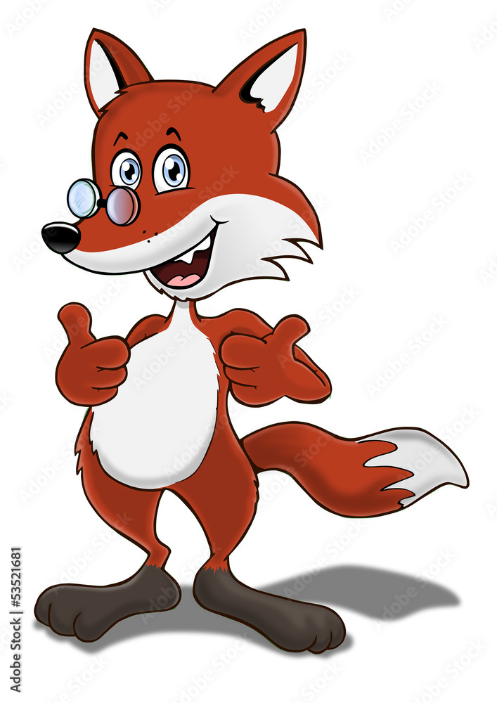 Schlauer Fuchs_freigestellt Stock Illustration | Adobe Stock