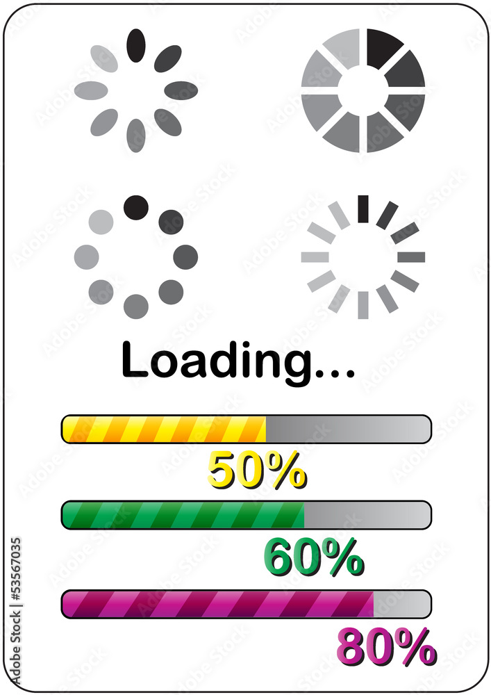 collection of modern preloaders and progress loading bars Stock Vector | Adobe Stock