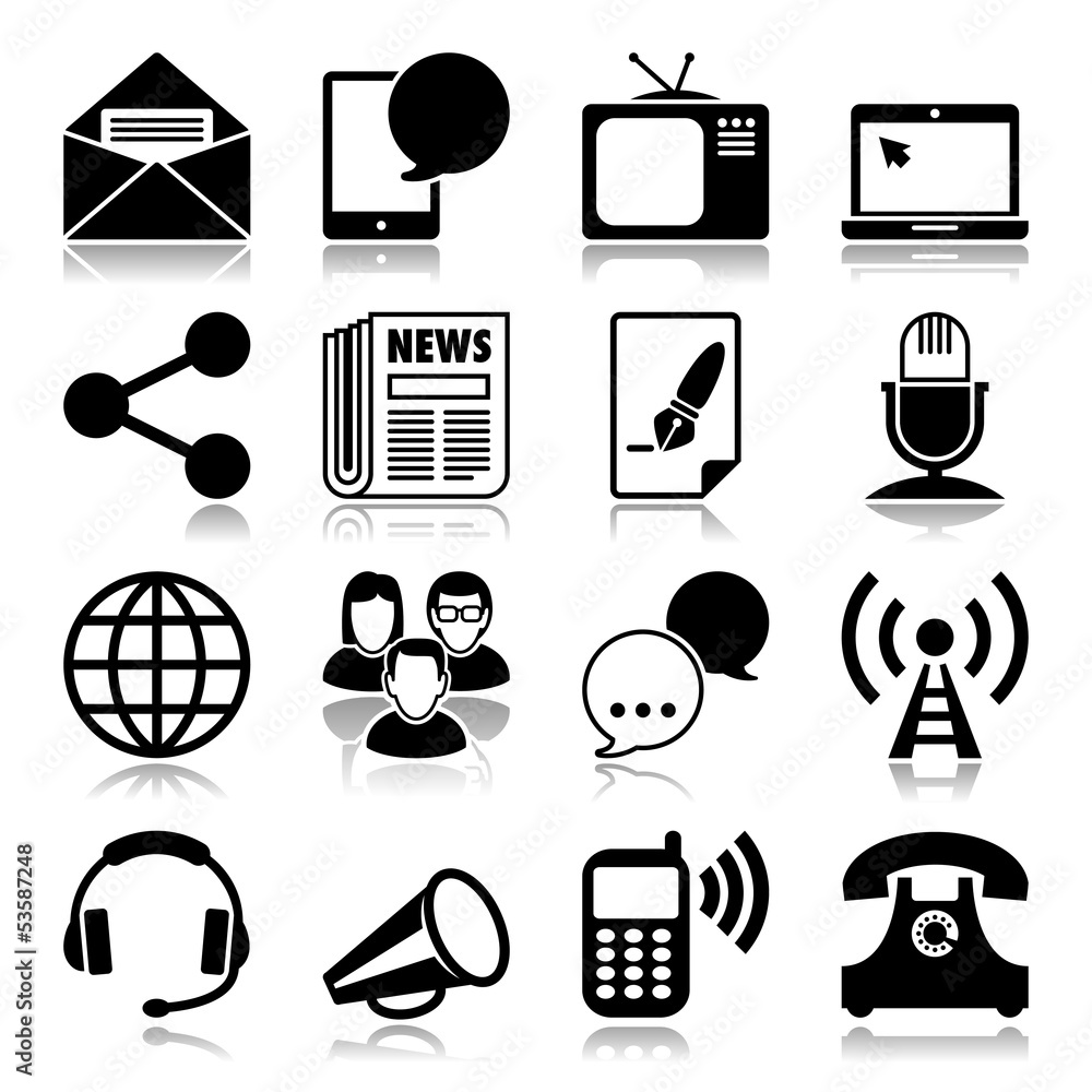 Communication icons Stock Vector | Adobe Stock