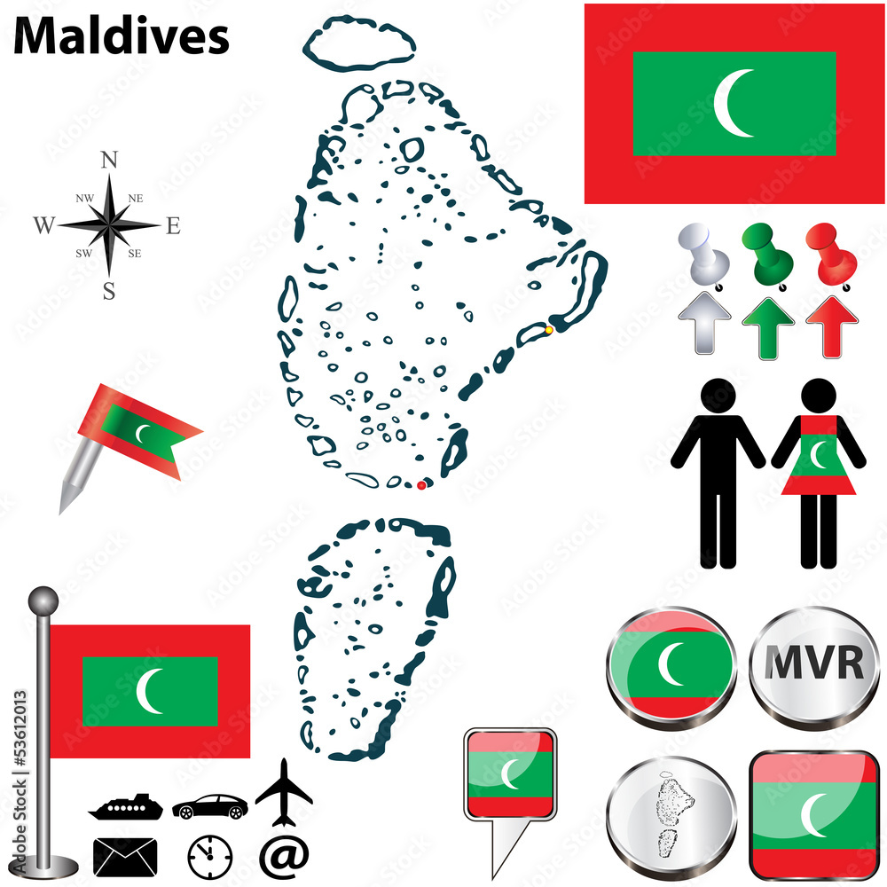 Map of Maldives Stock Vector | Adobe Stock