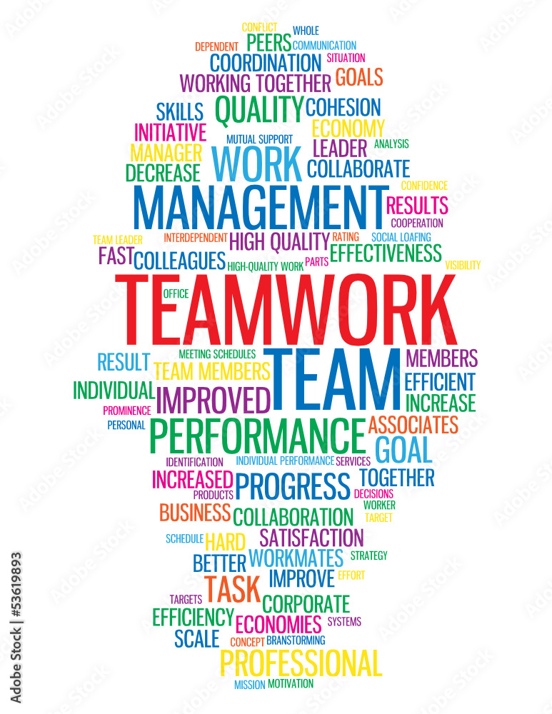 "TEAMWORK" Tag Cloud (management performance goals targets team) Stock ...