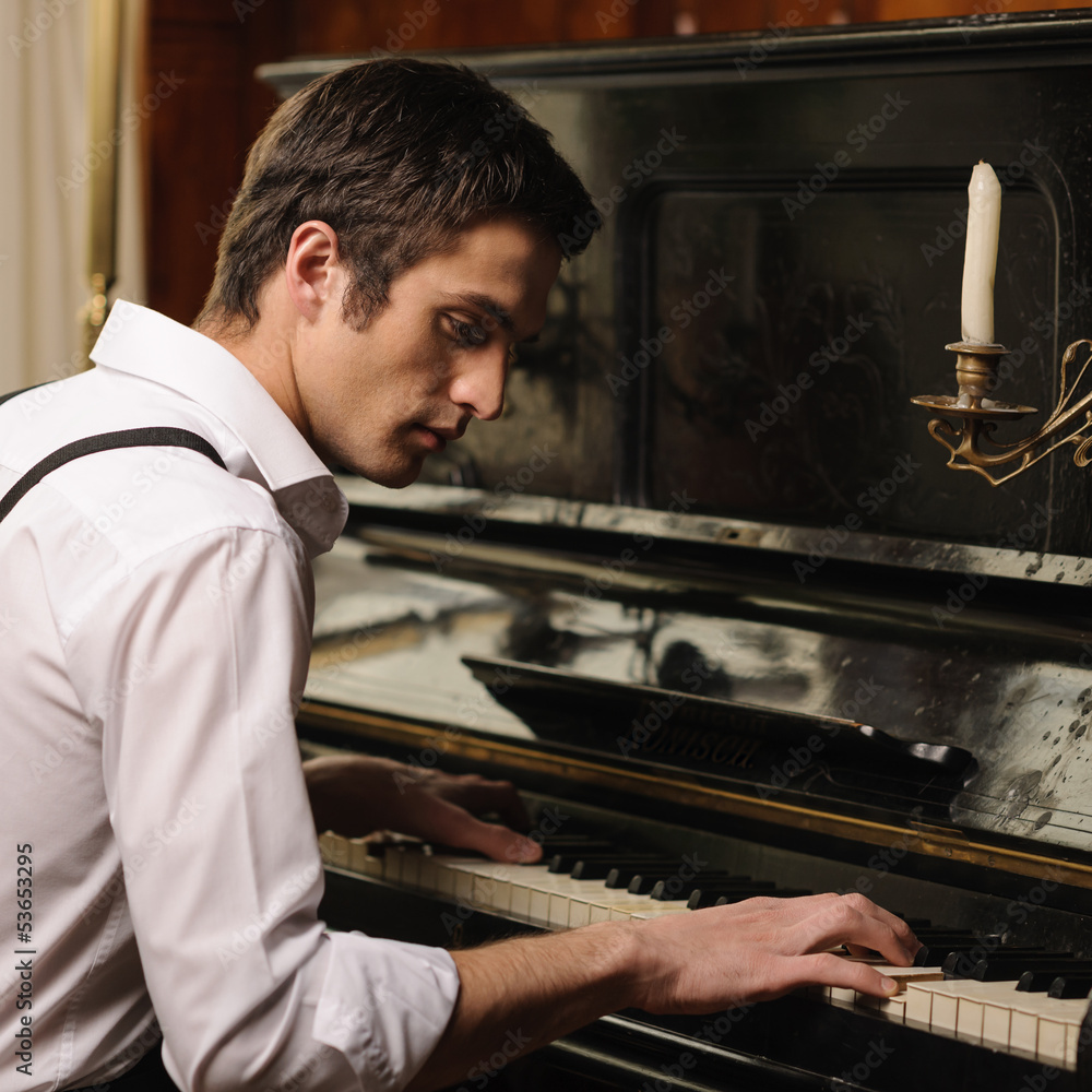 Man Playing Piano Profile