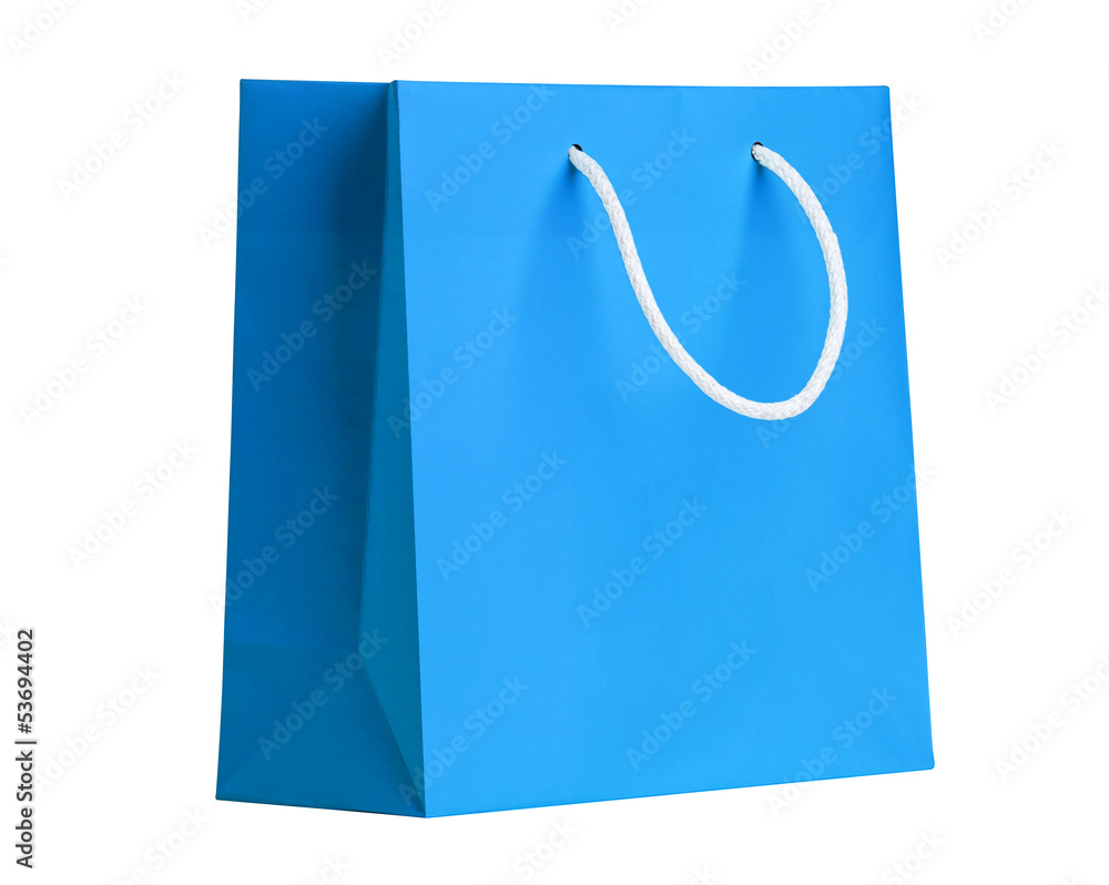 Blue shopping bag. Stock Photo | Adobe Stock