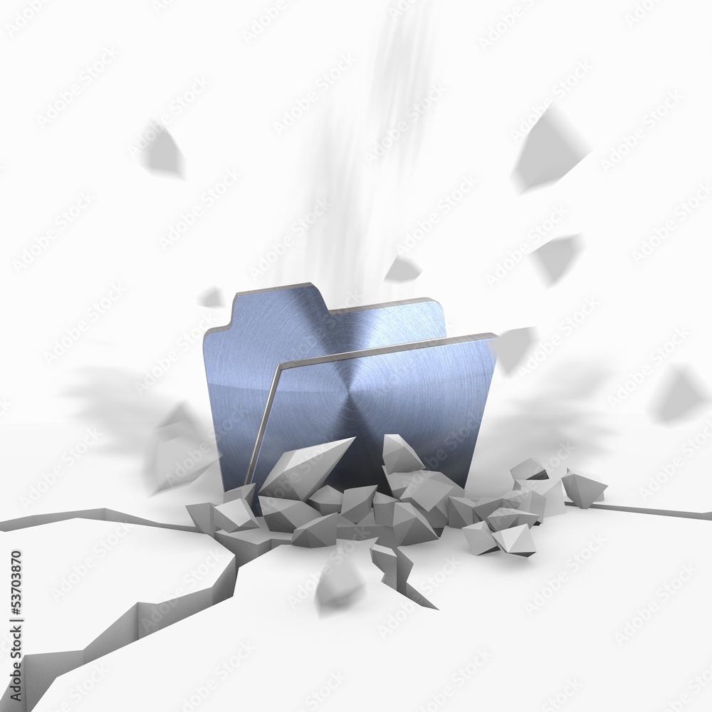 3d render of a dynamic folder icon fallen from sky Stock Illustration ...