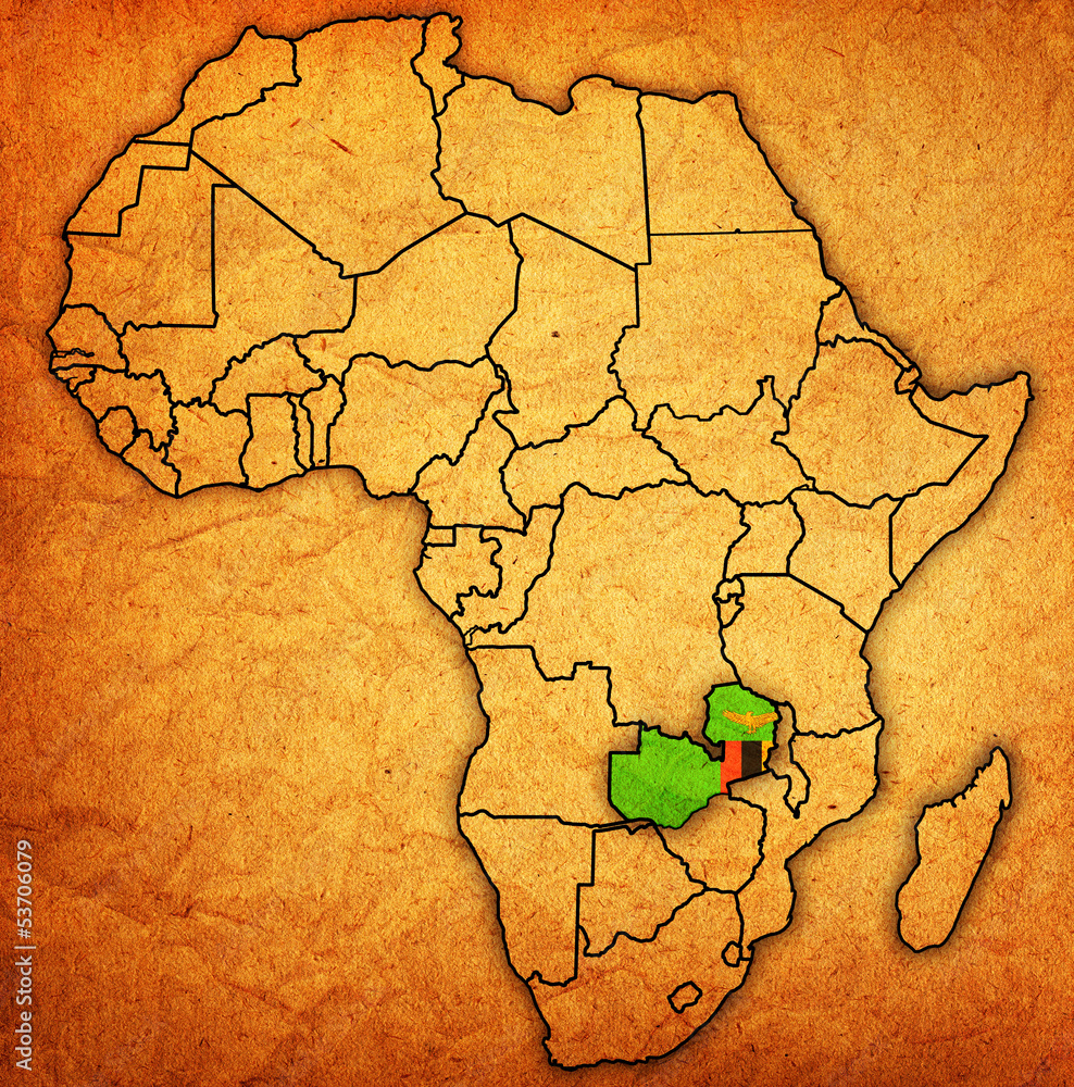 zambia on actual map of africa ilustração do Stock | Adobe Stock