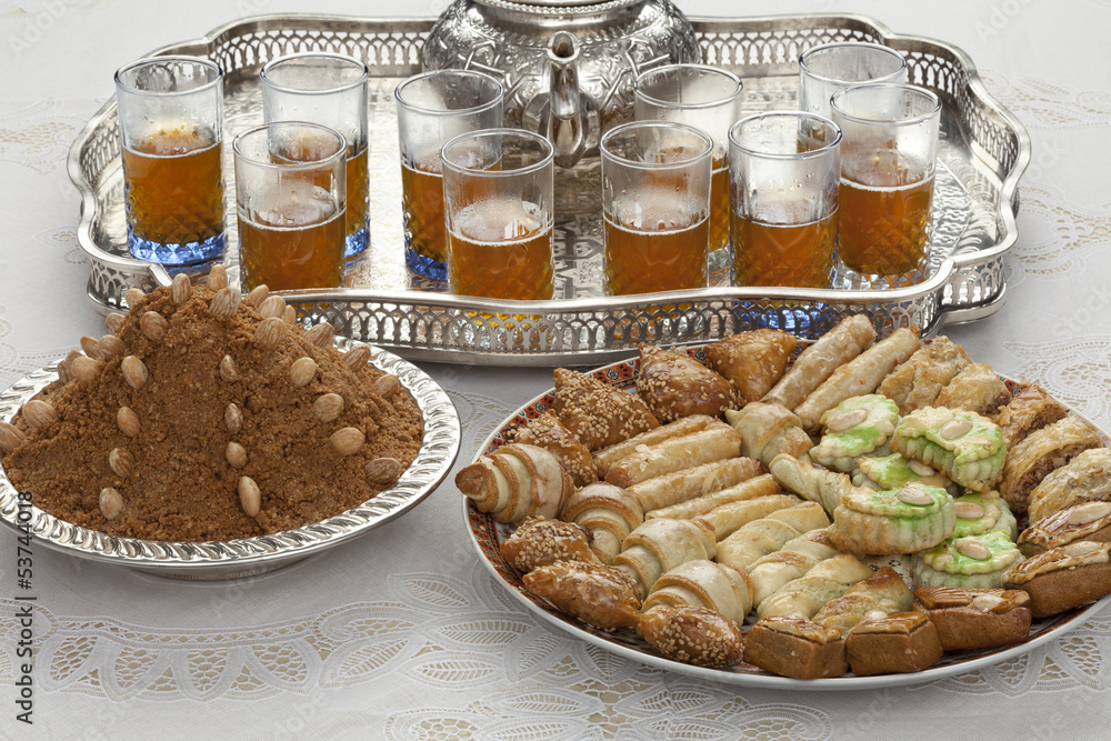 Traditional Moroccan tea at id-al-fitr the end of Ramadan Stock Photo ...