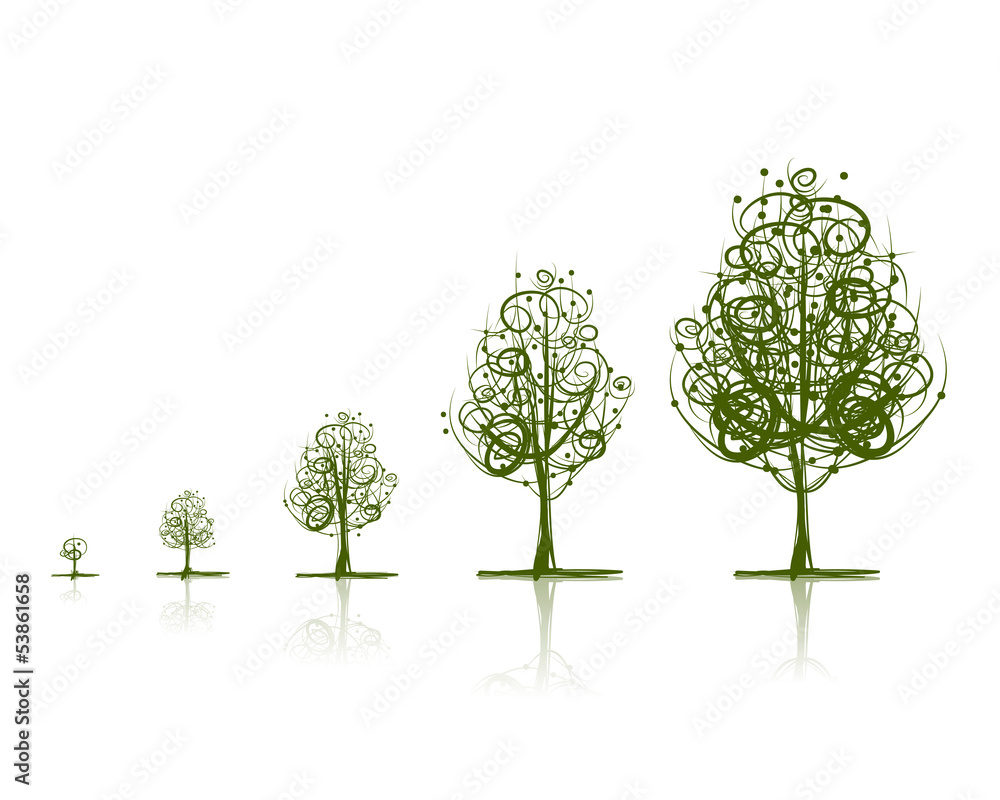 Stages of growing tree for your design Stock Vector | Adobe Stock