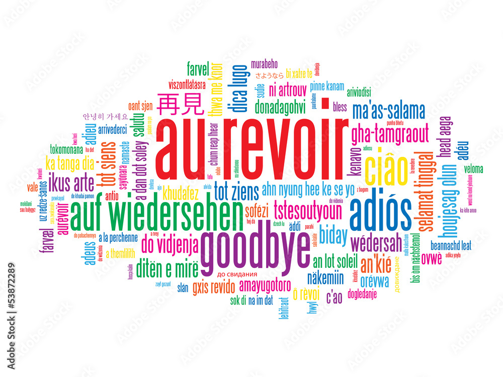 Carte AU REVOIR adieux Salut Bon Voyage Bonne Chance Illustration Carte AU REVOIR adieux Salut Bon Voyage Bonne Chance Illustration
