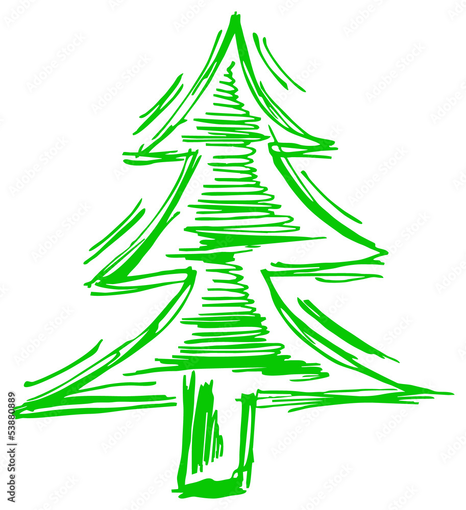 grüner Tannenbaum... Stock-Illustration | Adobe Stock