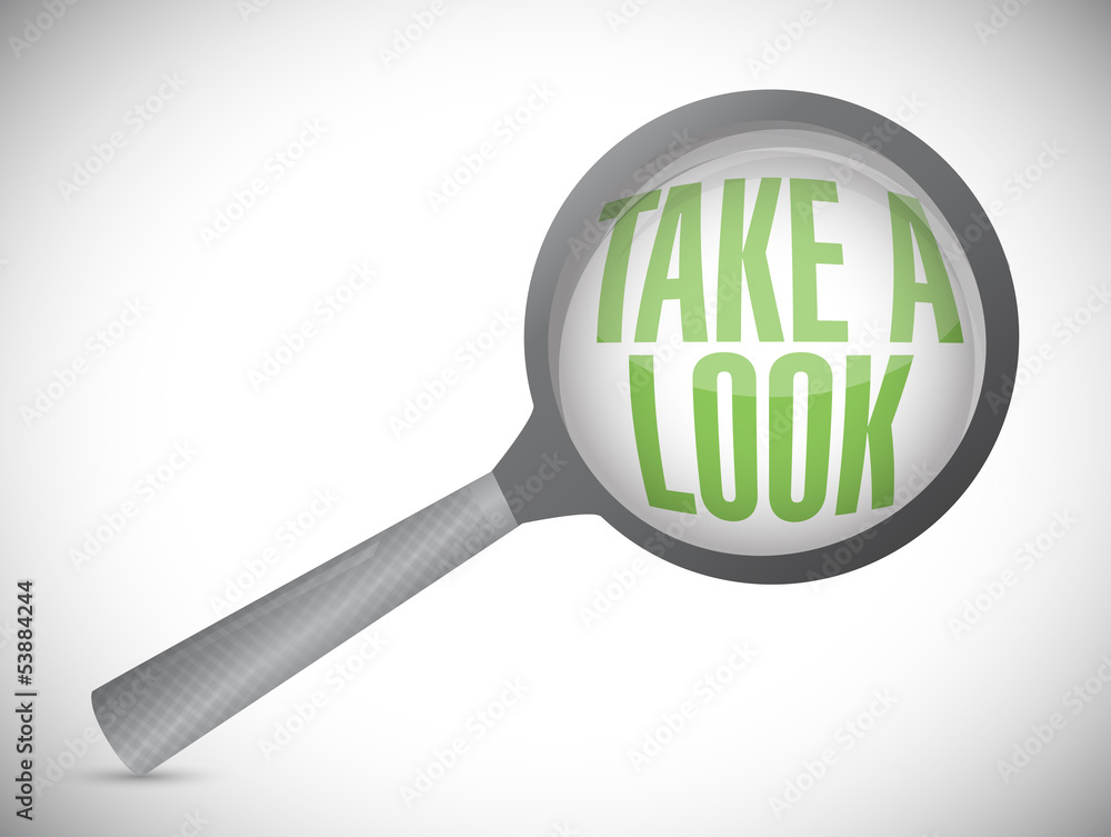 take a look, under a magnifier. illustration Stock Illustration | Adobe ...