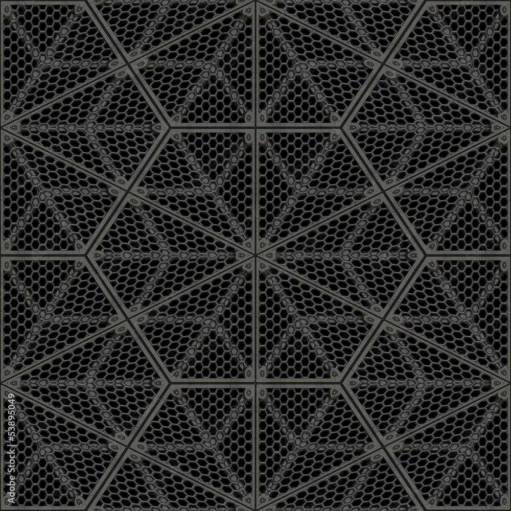 Rugged old anti-slip metal grid-tile floor seamless texture Stock ...