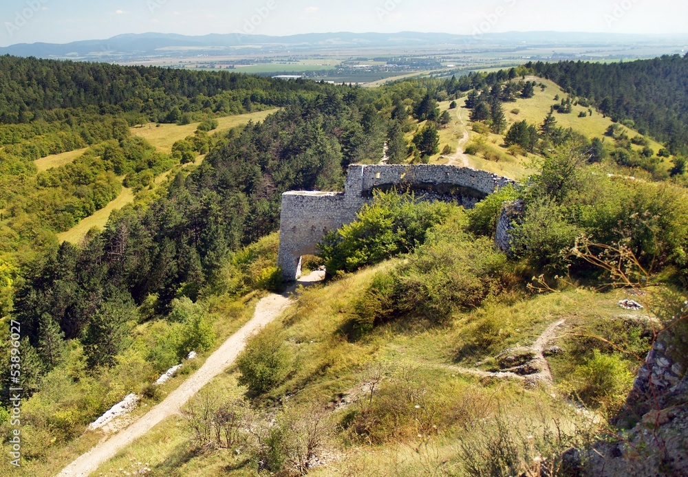 Main entrance gate to ruined Castle of Cachtice Stock Photo | Adobe Stock