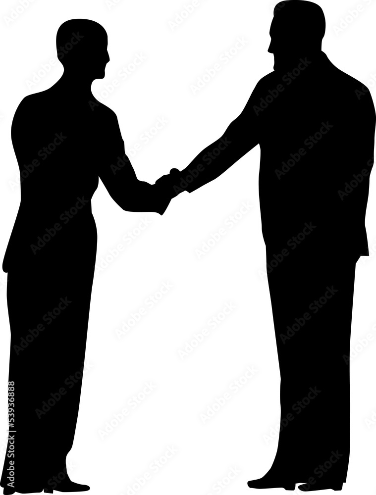 two man handshake silhouette vector Stock Vector | Adobe Stock