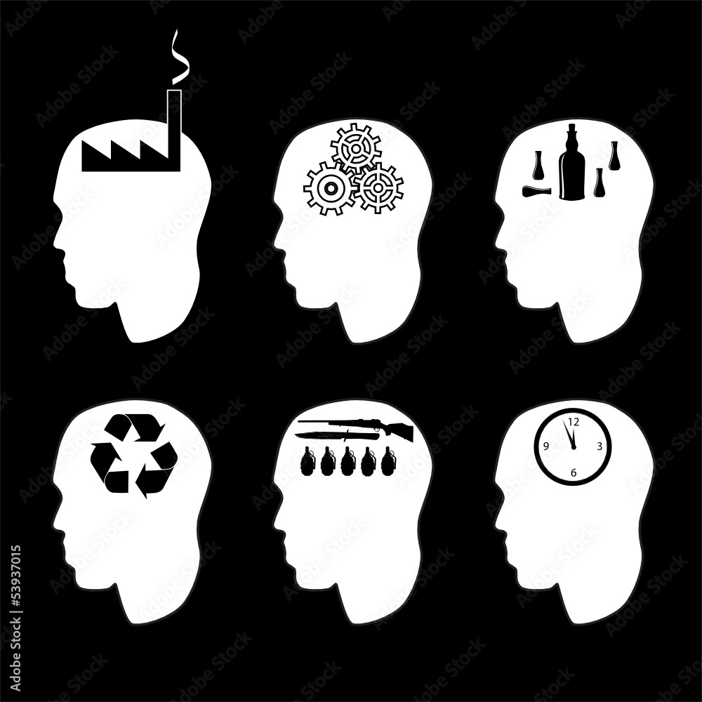 different types of peoples brain and thinking Stock Vector | Adobe Stock
