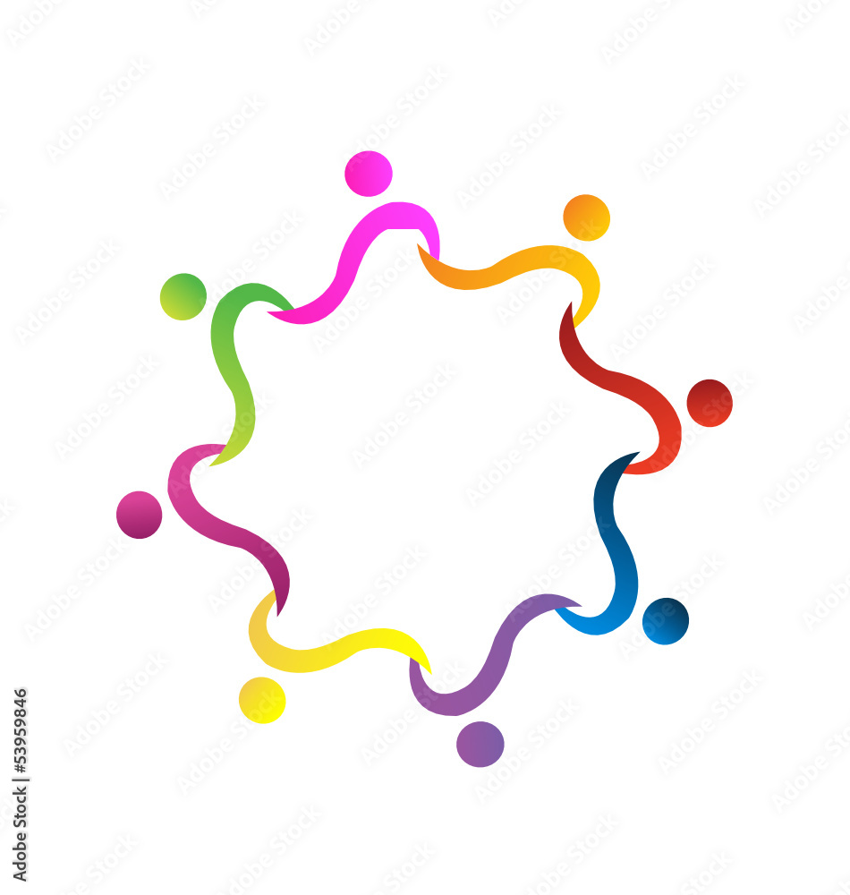 Teamwork holding hands logo vector design Stock Vector | Adobe Stock