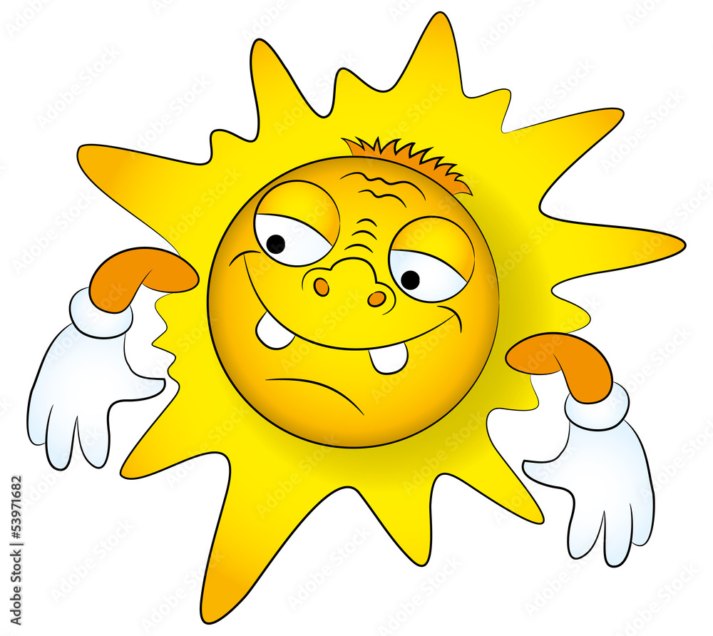 Cartoon sun. Stock Vector | Adobe Stock