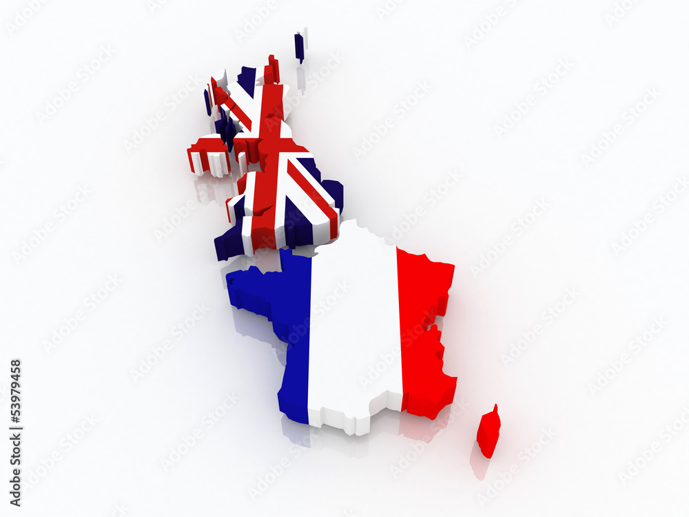 Map of England and France. Stock Illustration | Adobe Stock