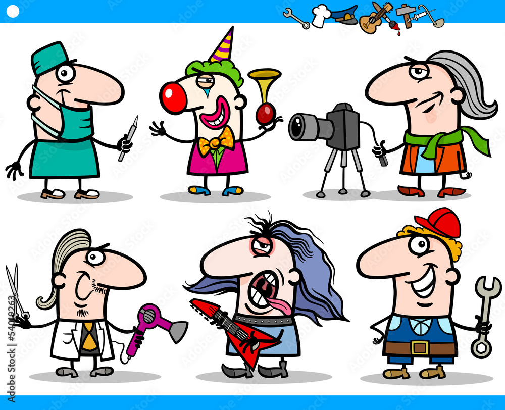 cartoon people occupations characters set Stock Vector | Adobe Stock