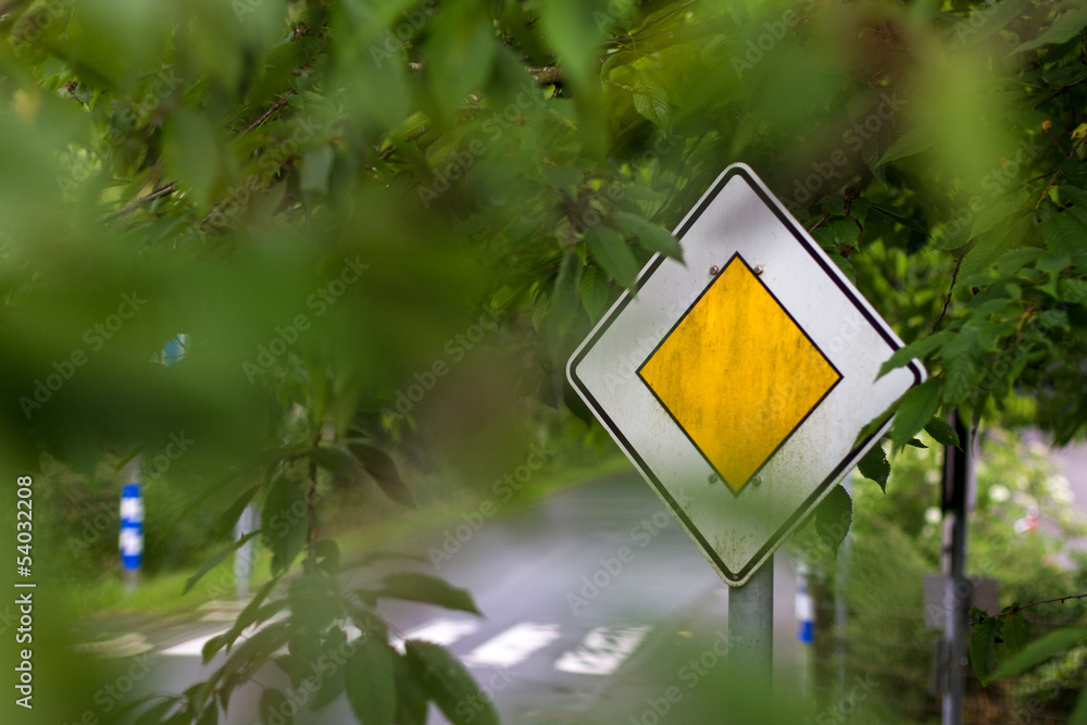 right of way sign germany Stock Photo | Adobe Stock
