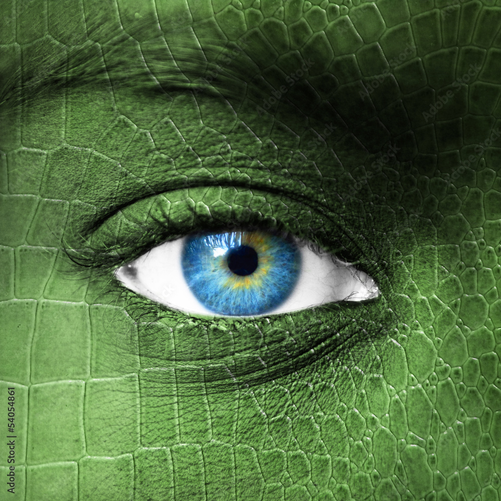 Human eye with lizard skin texture - Mutation concept Stock Photo ...