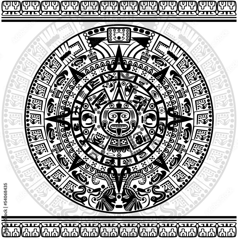 Mayan calendar Stock Vector | Adobe Stock