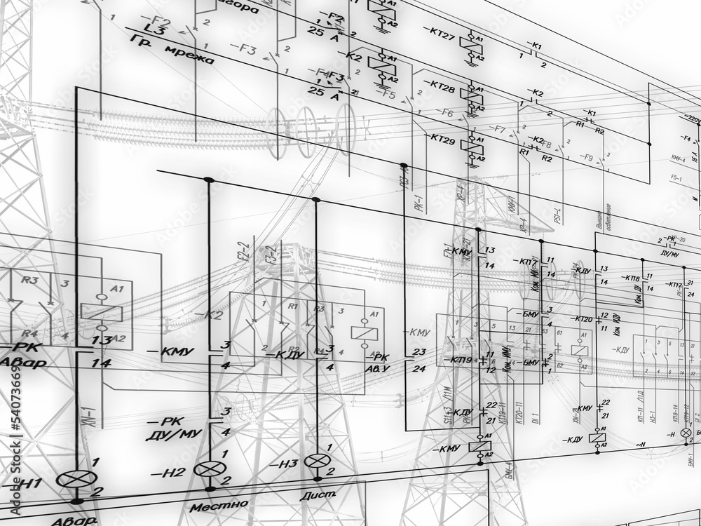 Engineering scheme of connection of automation equipmen Stock ...