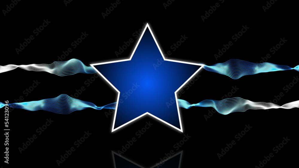 Blue star logo with animated strings Stock Video | Adobe Stock