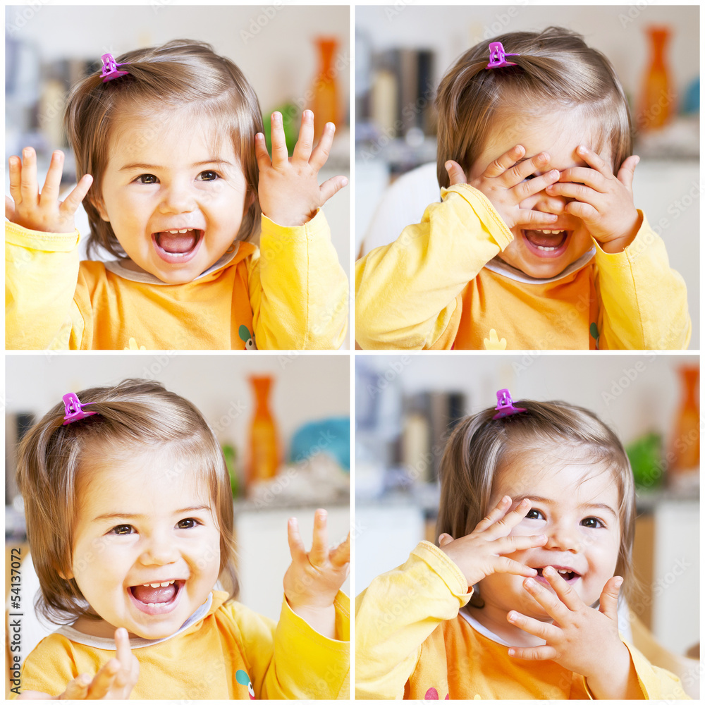 Bambina che ride Collage Stock Photo | Adobe Stock