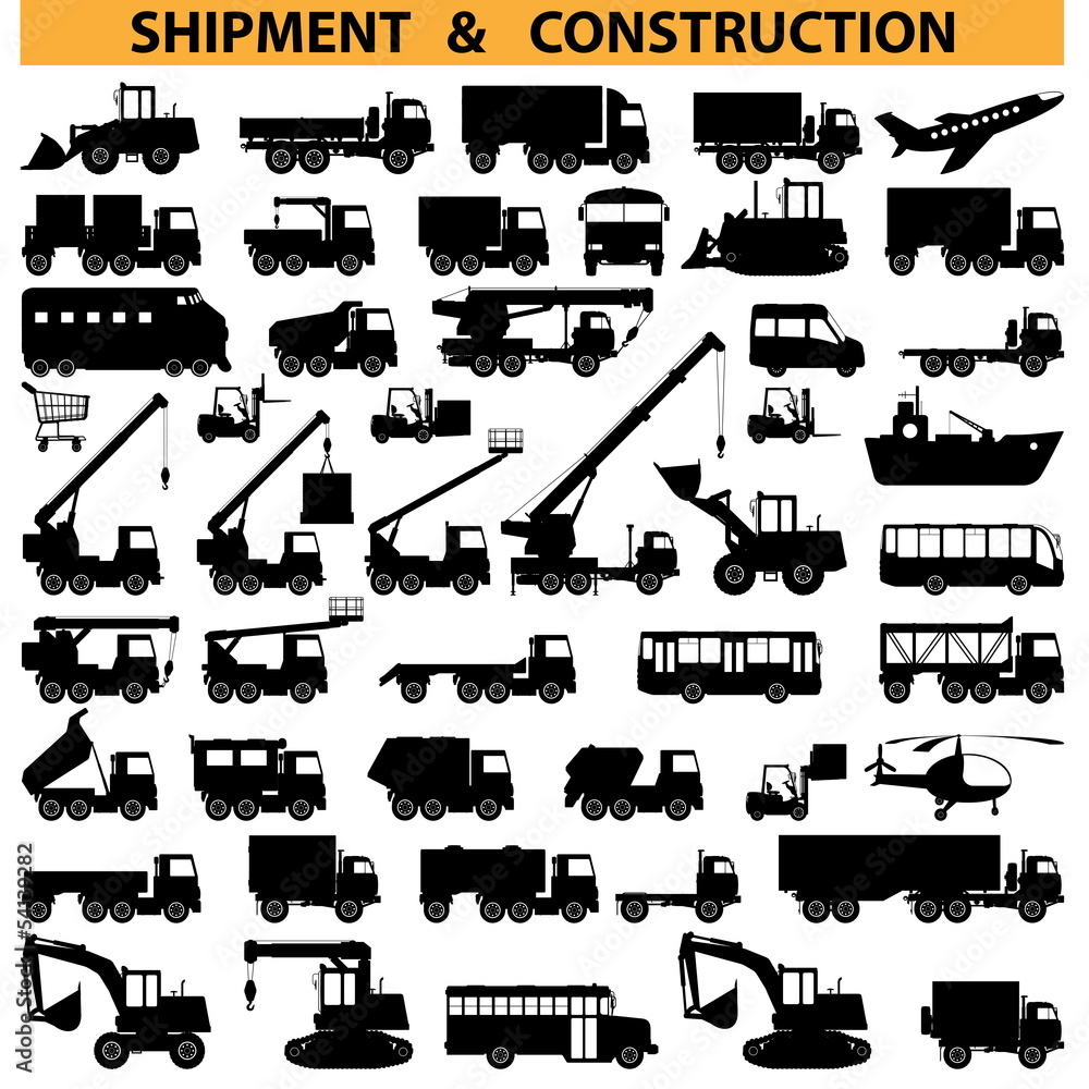 Vector commercial vehicles pictograms Stock Vector | Adobe Stock