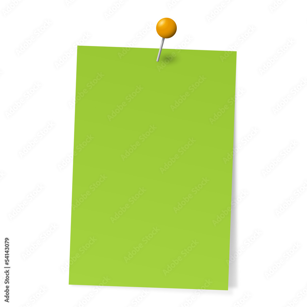 kleiner Notizzettel mit Stecknadel Stock-Vektorgrafik | Adobe Stock