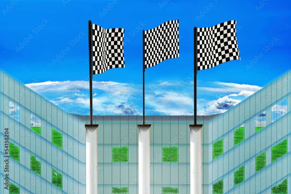 Zielfahnen - 3D Render Stock-Illustration | Adobe Stock