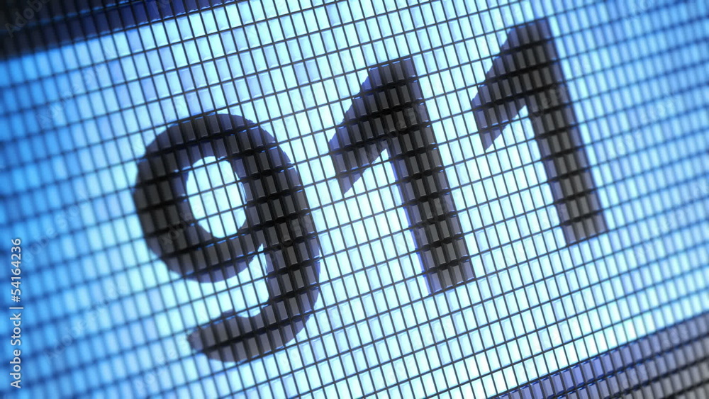 "911" on screen. Looping. Stock Video | Adobe Stock