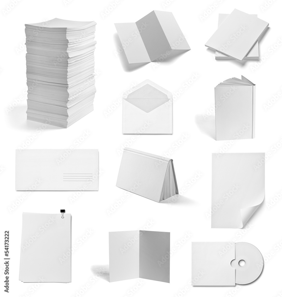 leaflet notebook textbook envelope blank paper template book Stock ...
