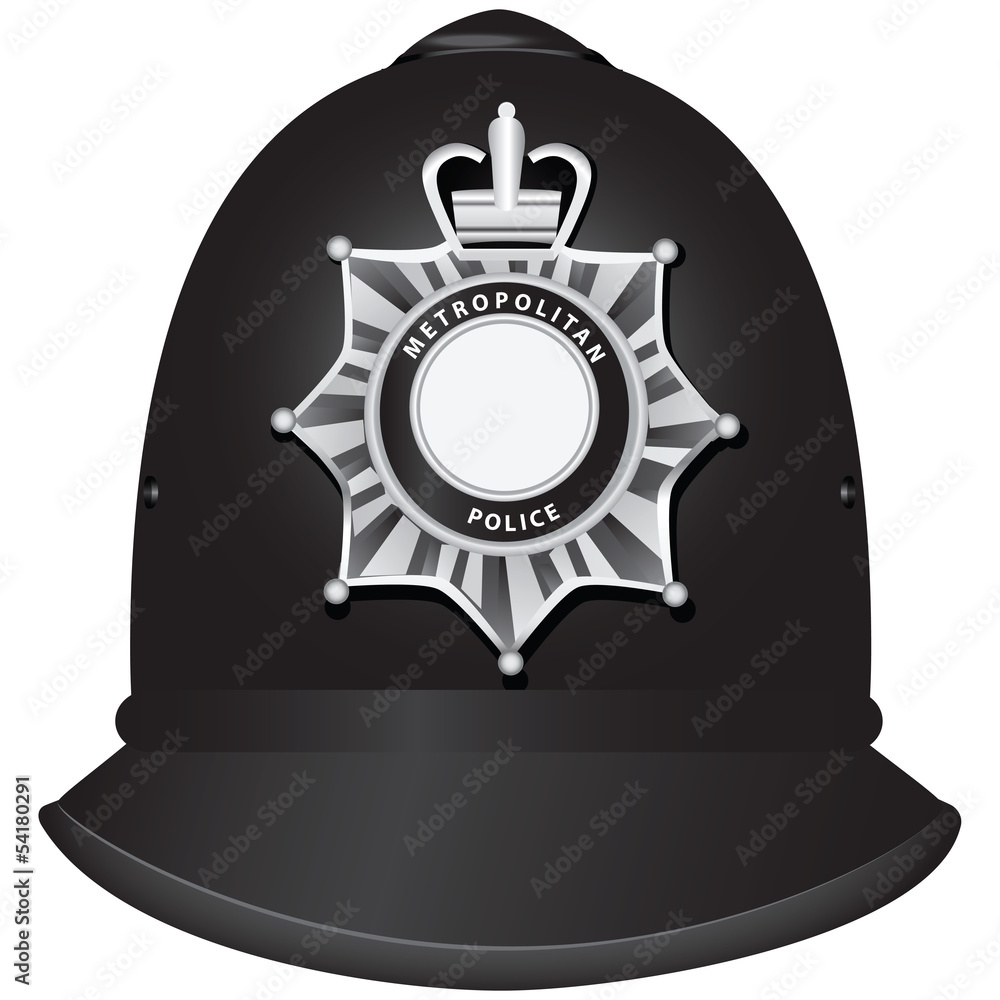 British Police Officer's Helmet Stock Vector | Adobe Stock
