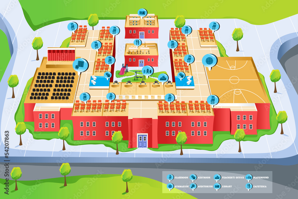 Map of school Stock Vector | Adobe Stock
