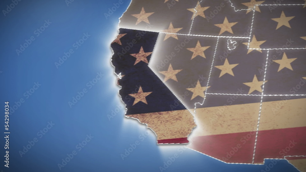 USA map, California pull out, all states available Stock Video | Adobe ...