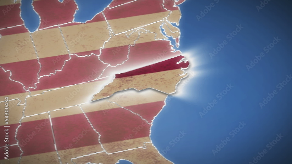 USA map, North Carolina pull out, all states available Stock 비디오 ...