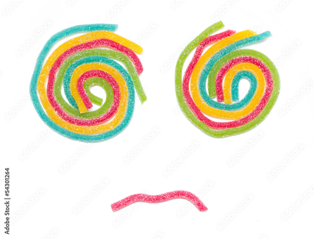 Jelly sugar candies with human face shape. Stock Photo | Adobe Stock