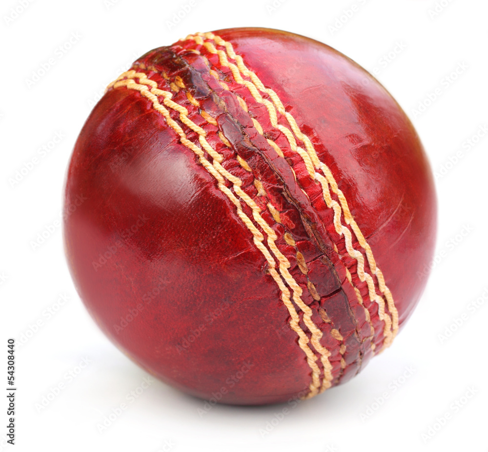 Cricket ball over white background Stock Photo | Adobe Stock
