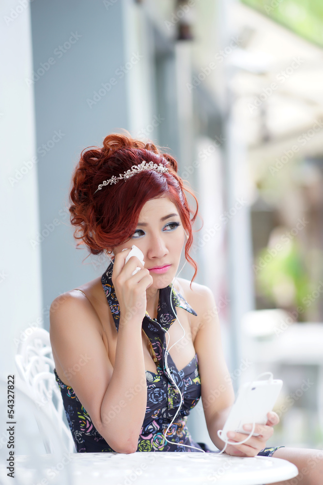 Beautiful woman upset and crying Stock Photo | Adobe Stock