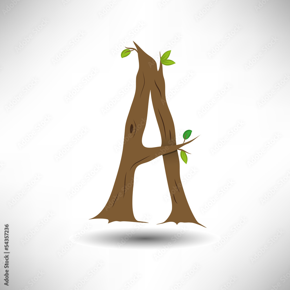 Vector Tree Letter A Symbol Stock Vector | Adobe Stock