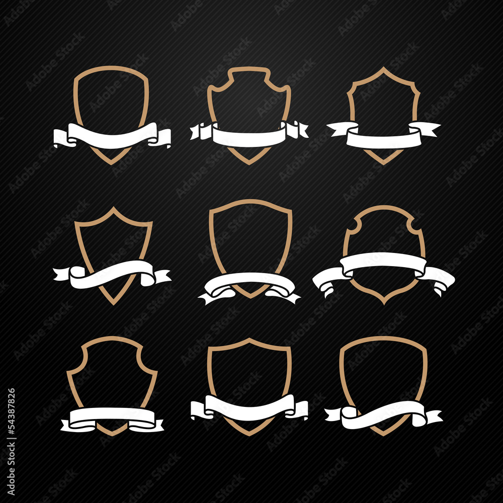 shield with ribbon collection set isolated Stock Vector | Adobe Stock