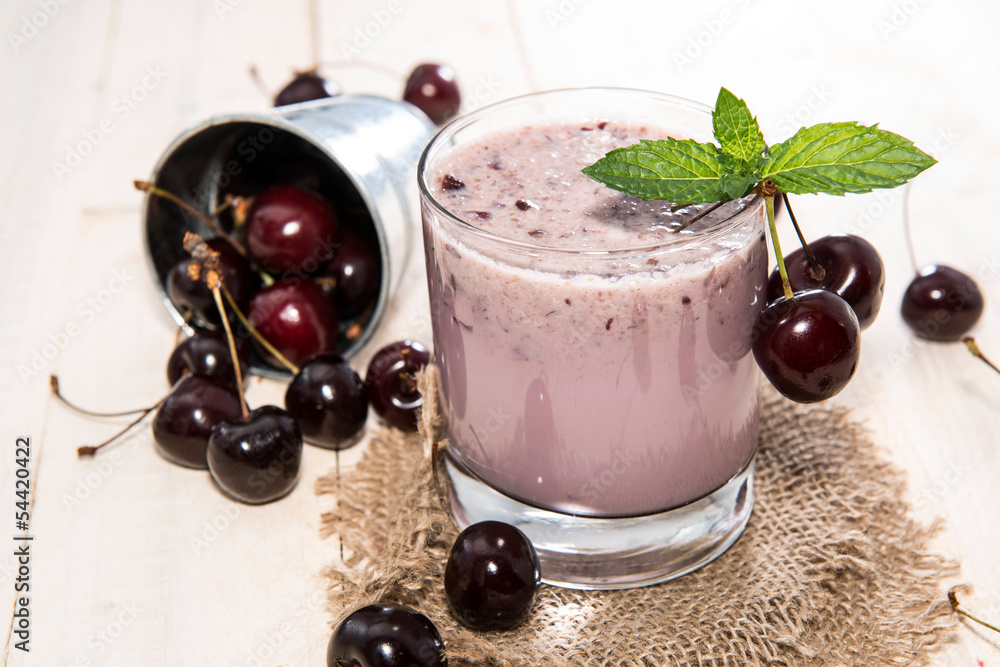 Cherry Milkshake Stock Photo | Adobe Stock