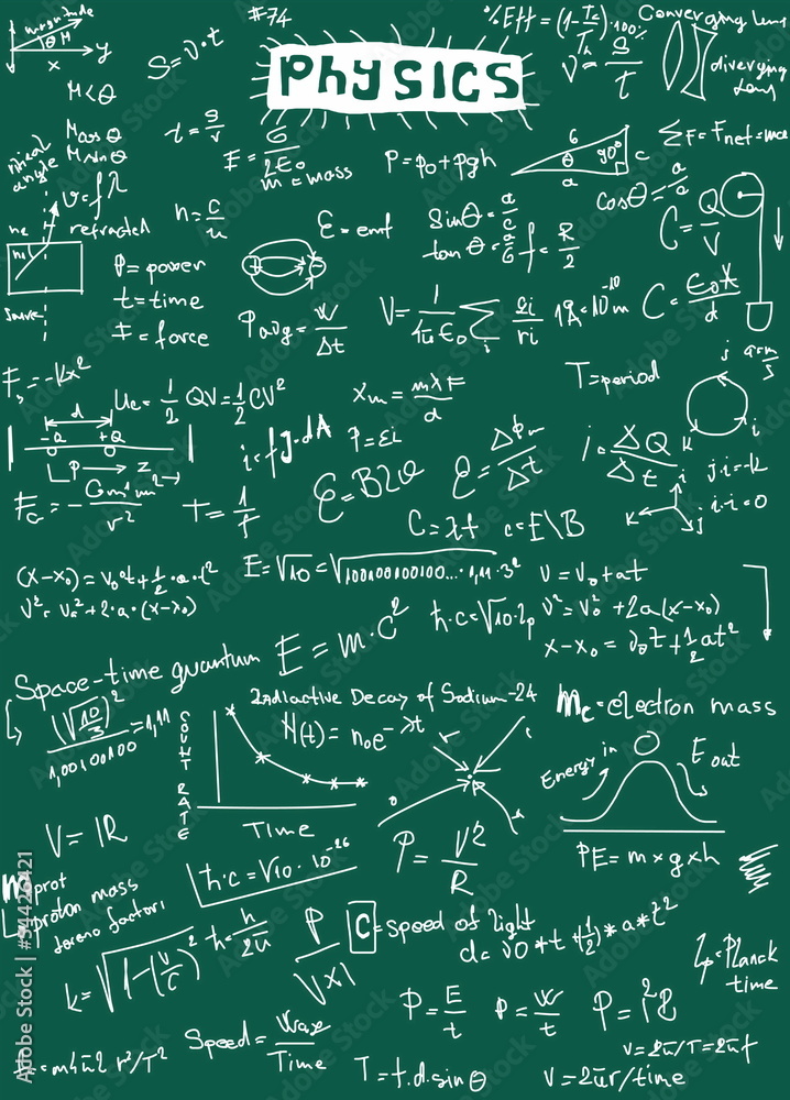 Doodle physics formulas background, texture and pattern Stock ...