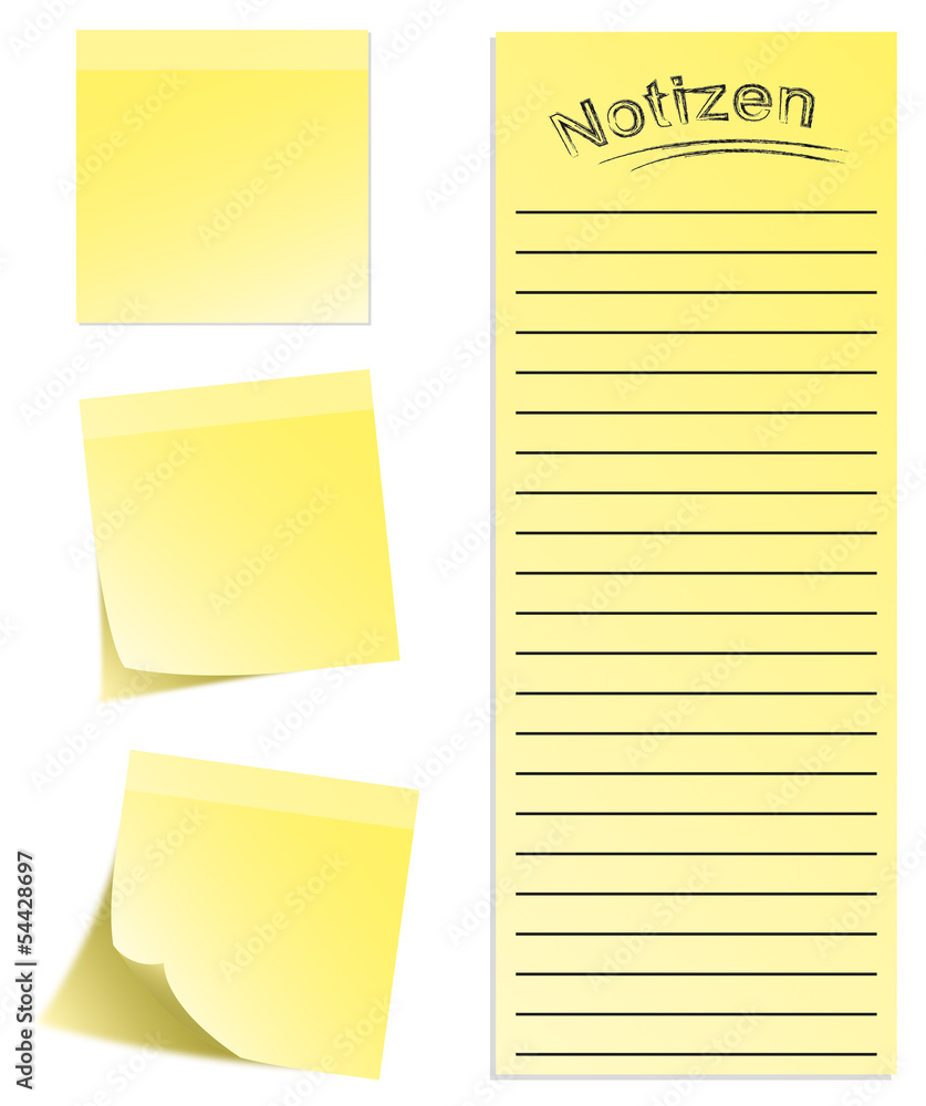4 Notizzettel, verschiedene größen Stock Vector | Adobe Stock