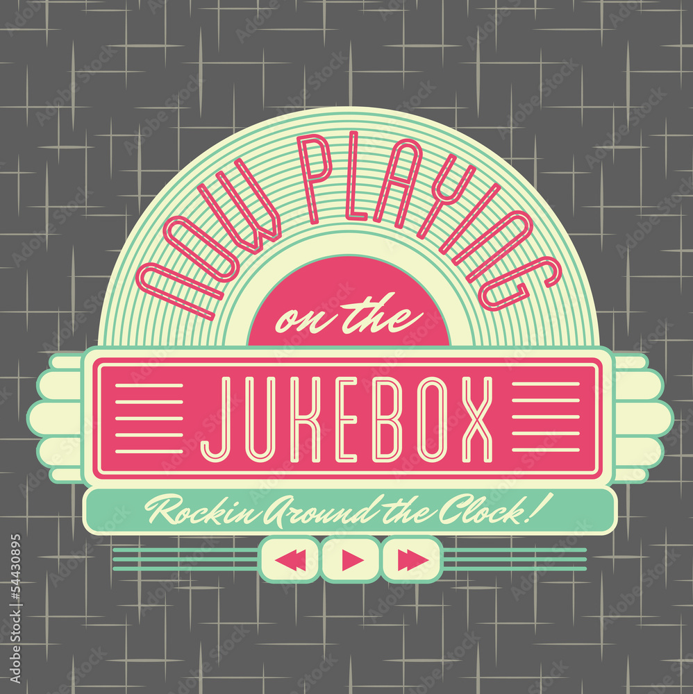 1950s Jukebox Style Logo Design Stock Vector | Adobe Stock